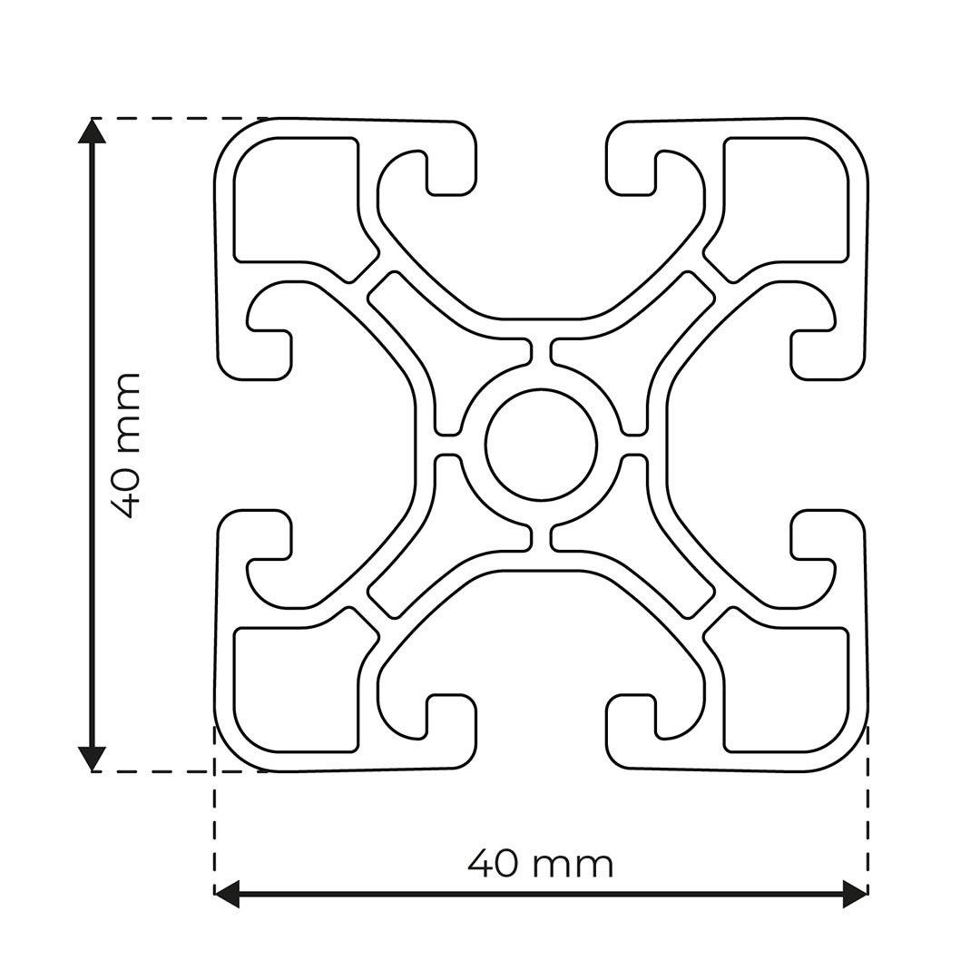 Aluminium Profile 8 40x40 Ultralight | Rollco