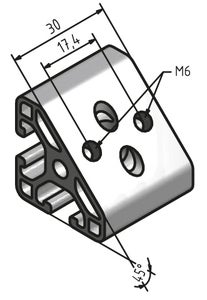 Fasteners and connectors for aluminium profile system 30 - slot 6 | Rollco