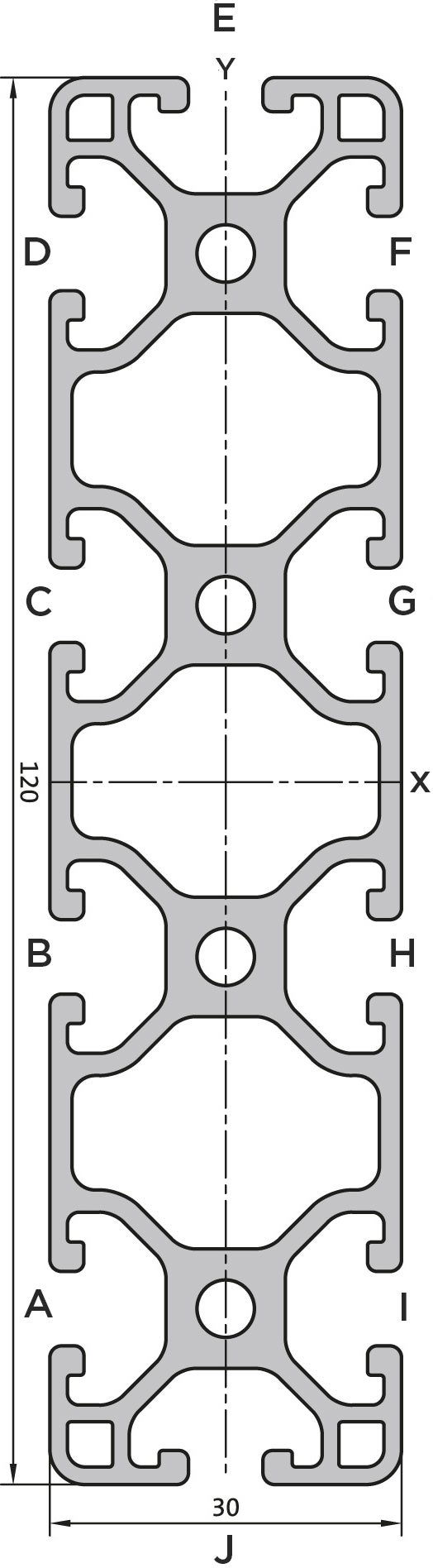 Aluminium Profile 30x120 L | Rollco