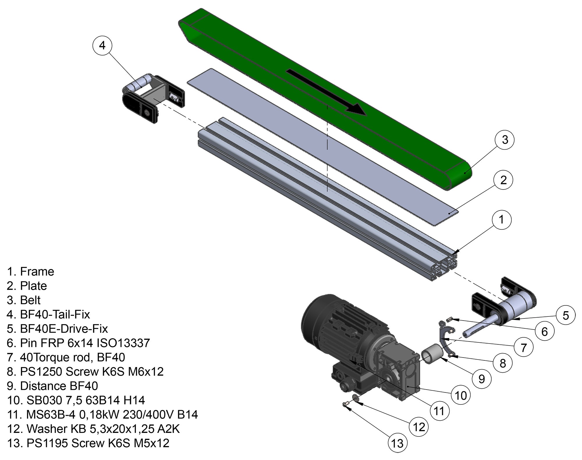 Beltconveyor BF40EIK | Rollco